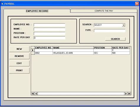 payroll system using adodc and datagrid example free source code tutorials and articles