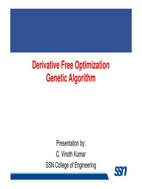 derivative free optimization genetic algorithm 1 pdf genetic algorithm fitness biology