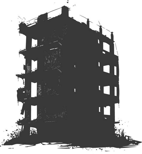 Ai Generated Silhouette Abandoned Buildings Black Color Only 41455669 Vector Art At Vecteezy