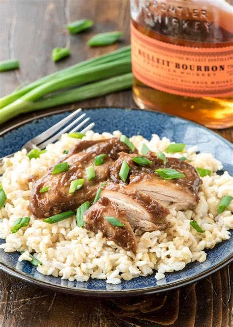 Crock Pot Bourbon Chicken Recipe — So Easy To Make And The Sauce Is Sweet Sticky Bourbon