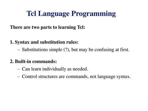 programming using tcl tk презентация онлайн