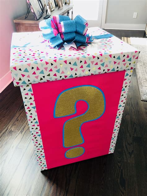 Diy Gender Reveal Box Centerpiece Diy Gender Reveal B