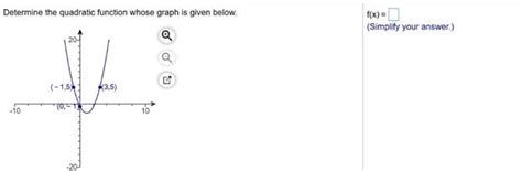get answer transcribed image text determine the quadratic function transtutors