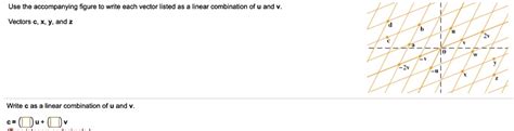 solved use the accompanying figure to write each vector iisted as linear combination of and