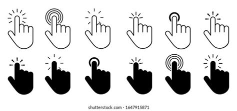 Set Hand Cursor Icons Click Stock Vector Royalty Free 1647915871