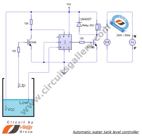 Automatic Water Tank Level Controller Motor Driver Circuit Engineering Project Without