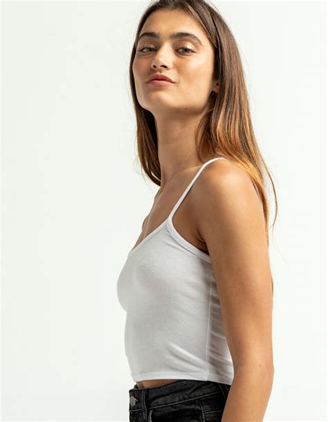Bozzolo Womens White Scoop Neck Crop Cami White Tillys