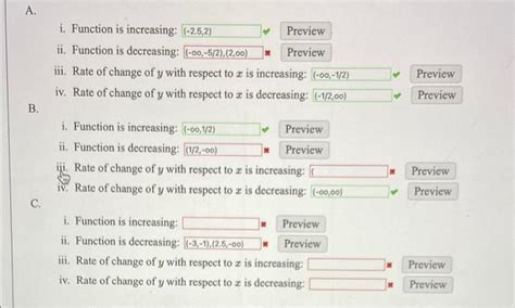 solved for each of the following graphs use interval