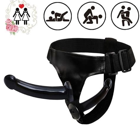 Double Strapon Penis Panties Black Leather Wearable Strap On Dildos Pants Sex Toys For Women