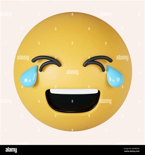 3d Laugh Emoticon With Tears Of Joy Happy Cartoon Emoticon Emoji Face Laugh And Crying Icon