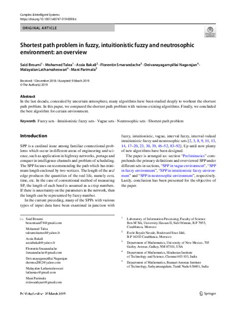 pdf shortest path problem in fuzzy intuitionistic fuzzy and neutrosophic environment an