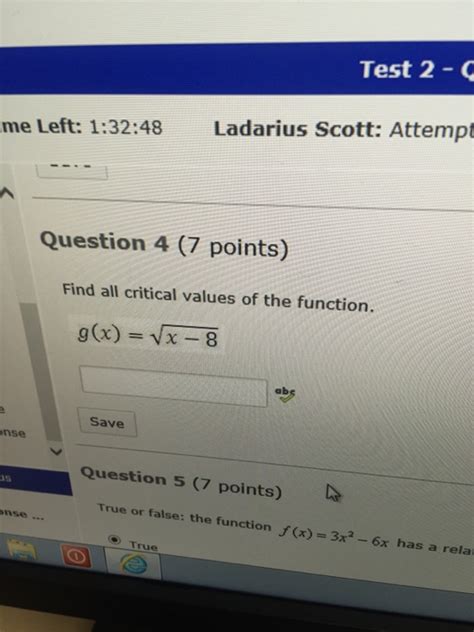 solved find all critical values of the function