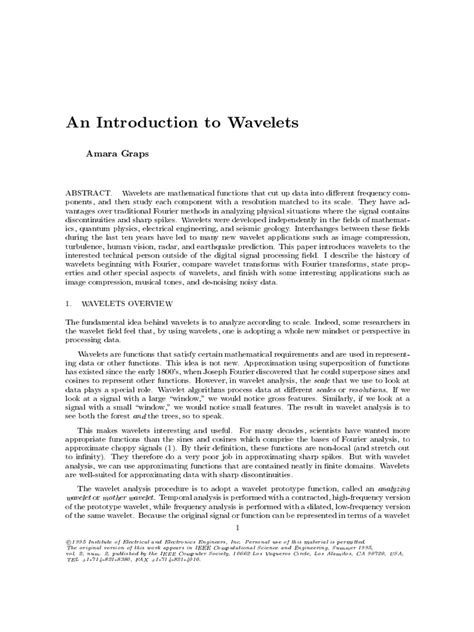 an introduction to wavelets ieee pdf pdf wavelet discrete fourier transform