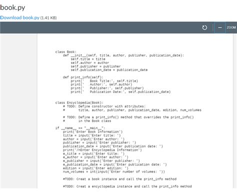solved python given the base class book define a derived