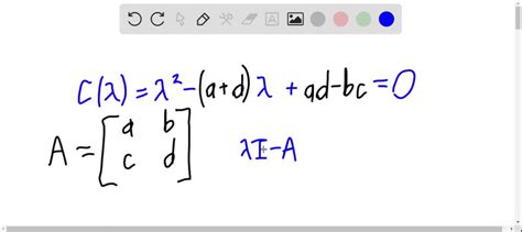 solved the trace of an n ×n matrix a is defined by tr a a11 a22 ⋯ an n let the characteristic