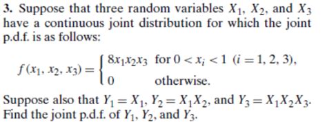 solved suppose that three random variables x1 x2 and x3