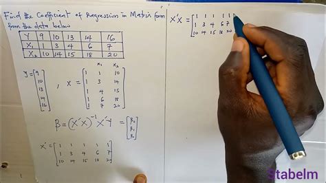 step by step matrix approach to multiple linear regression solved problem youtube