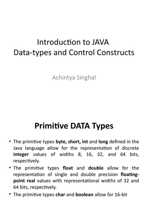 introduction to java datatypes and control constructs 1 as sir pdf