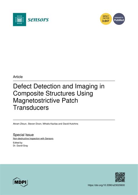 pdf defect detection and imaging in composite structures using magnetostrictive patch transducers