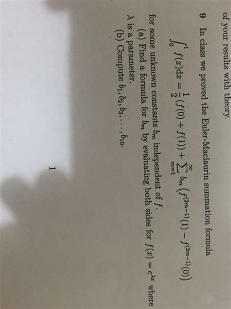 solved in class we proved the euler maclaurin summation