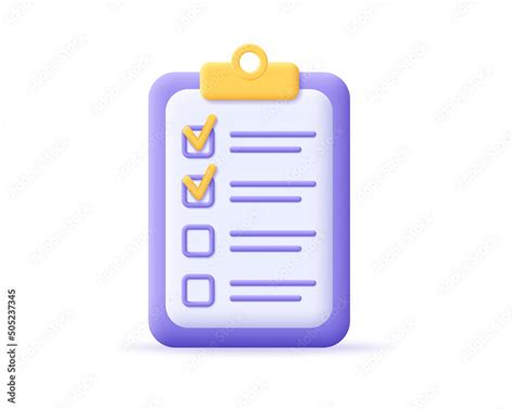 Check List On Clip Board 3d Icon Render Clipboard With Document
