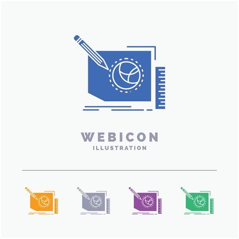 content design frame page text 5 color glyph web icon template isolated on white vector