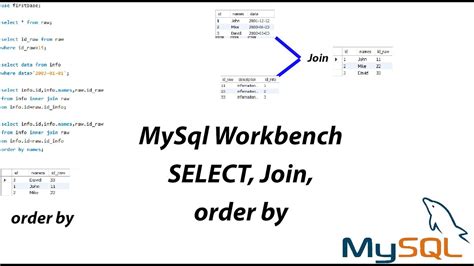 select mysql workbench join order by youtube