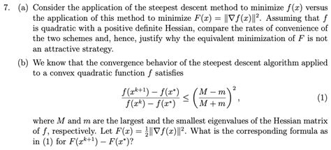 solved 7 a consider the application of the steepest