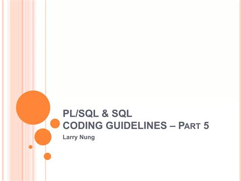 pl sql and sql coding guidelines part 5 ppt