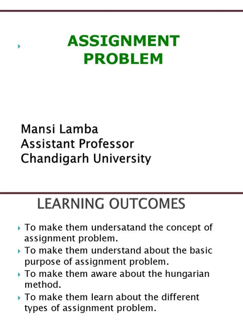 assignment problem pdf mathematical optimization analysis