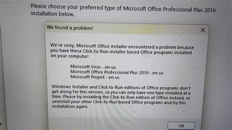 We Re Sorry Microsoft Office Installer Encountered A Problem Because