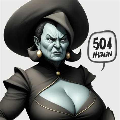 Convert Photo Size 50yr Villain Lady Angry Cleavage Big Hips