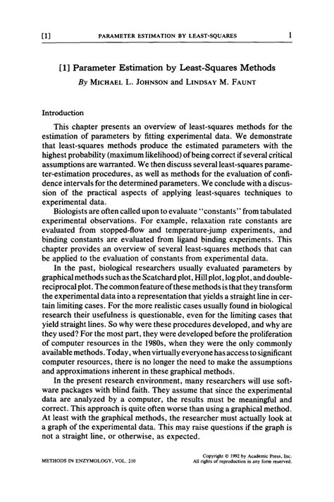 pdf parameter estimation by least squares methods