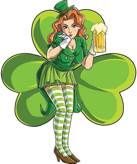 St Patricks Day Sexy Leprechaun T Shirt Redhead Women Poster By Liquets Redbubble