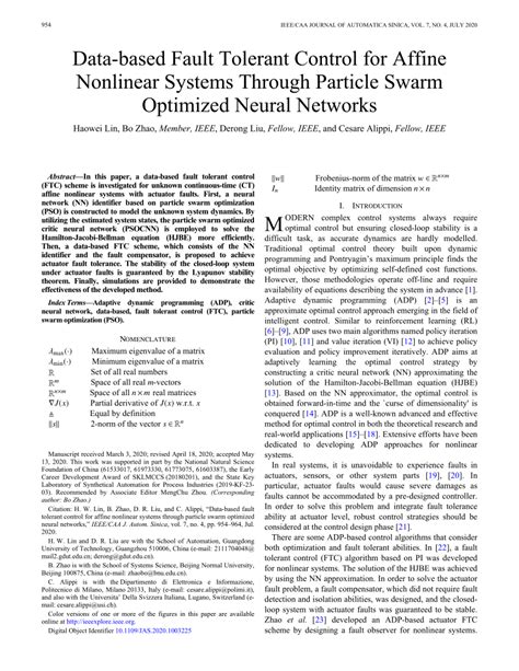 pdf data based fault tolerant control for affine nonlinear systems through particle swarm