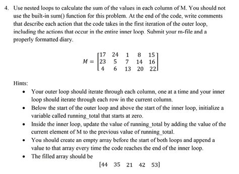 solved 4 use nested loops to calculate the sum of the