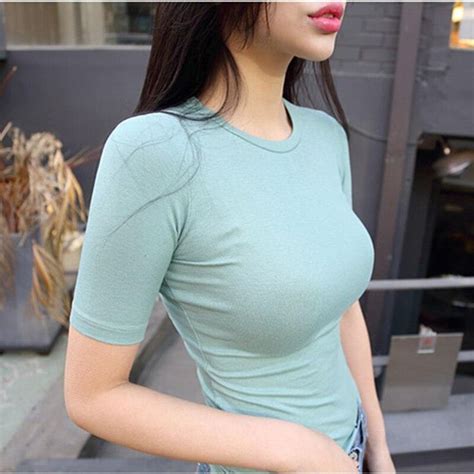 T Shirt Women See Through Slim Tops Black Green Purple White Blue Kokyshops Black Tops