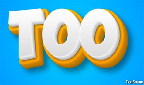 Too Text Effect And Logo Design Word