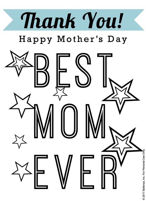Best Mom Ever” Printable Mothers Day Coloring Sheets