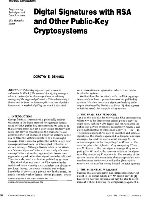 a method for obtaining digital signatures and public key cryptosystems bibtex