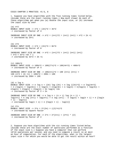 cs323 chap 2 practice cs323 chapter 2 practice 1 5 8 suppose you have algorithms with the
