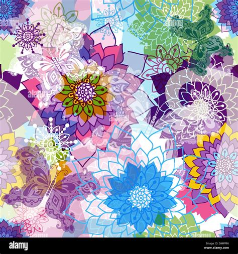 Spring Vivid Seamless Pattern Stock Vector Image Art Alamy