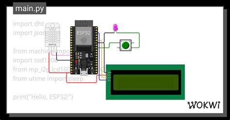 LCD Temp Hum Wokwi ESP32 STM32 Arduino Simulator