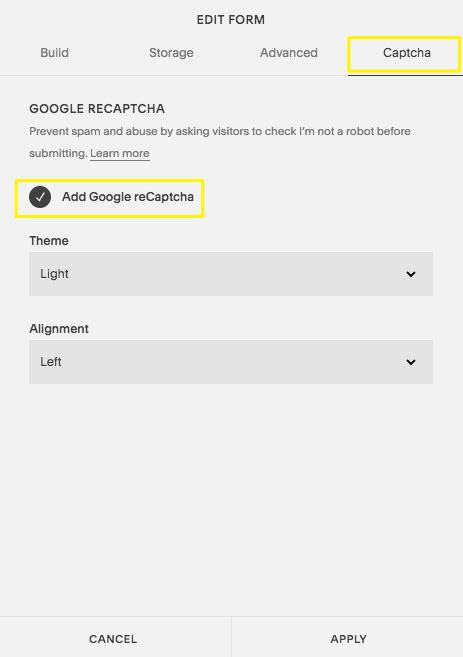 Adding Google ReCAPTCHA To Forms Squarespace Help