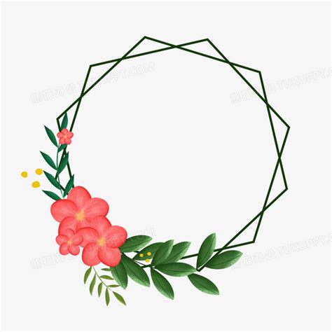 花卉植物不规则边框PNG图片素材下载 花卉PNG 熊猫办公