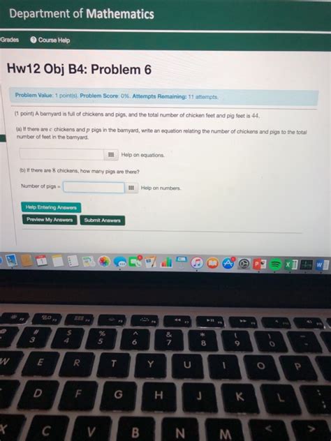 solved department of mathematics grades course help hw12 obj