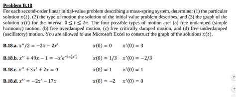 solved problem b 18 for each second order linear