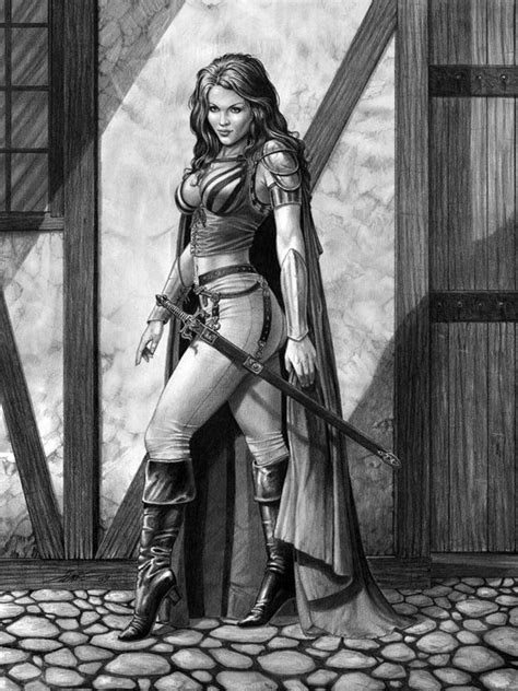 Drawings Fantasy Female Warrior Warrior Girl Female Art Fantasy Art