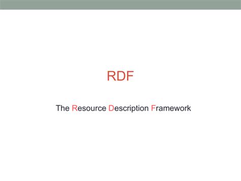 the resource description framework