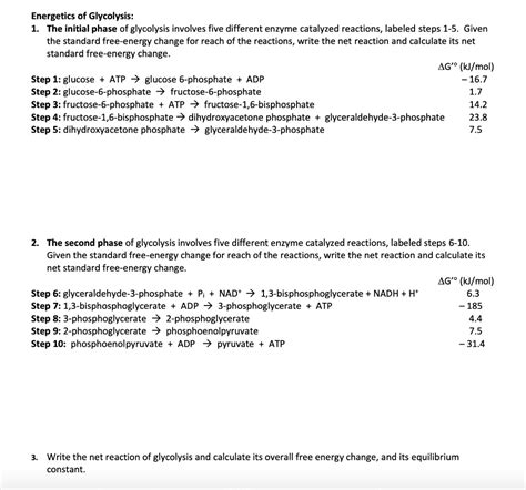 SOLVED Energetics Of Glycolysis The Initial Phase Of Glycolysis